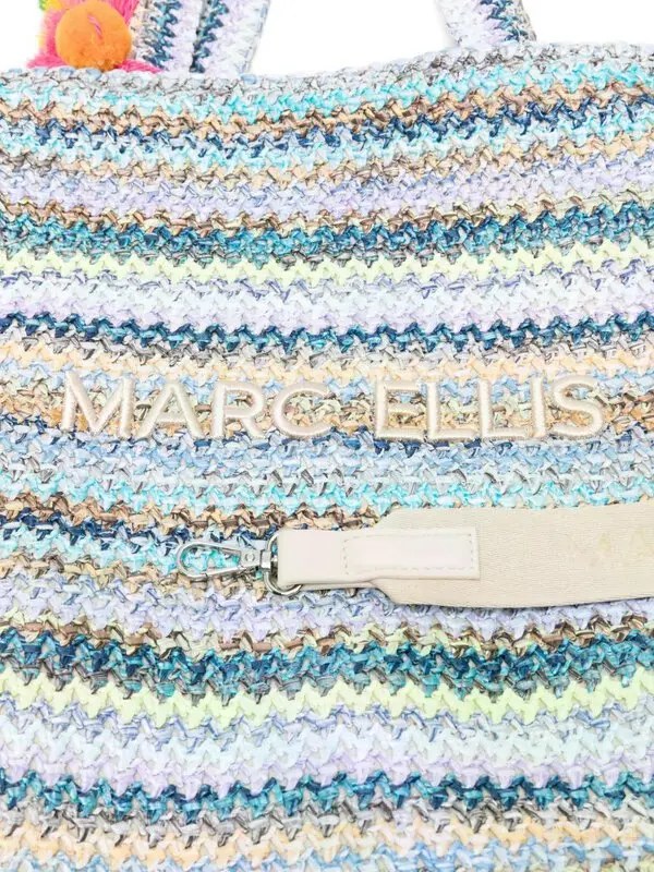 MARC ELLIS Woven Tote Bag With Fringe Trim