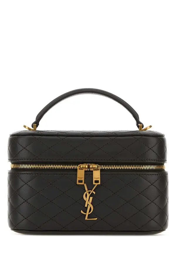 Saint Laurent Charcoal Nappa Leather Vanity Gaby Handbag - Gray