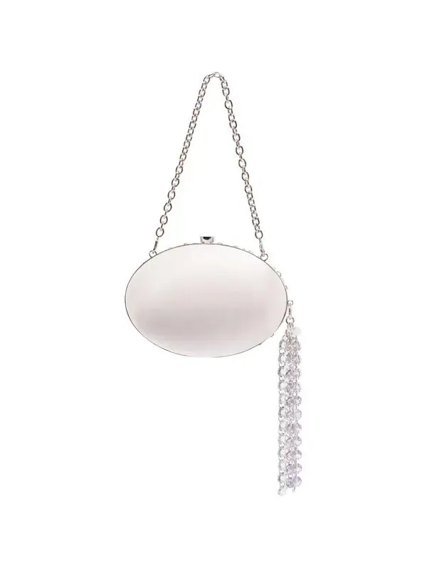 SELF-PORTRAIT Oval Crystal-chain Clutch Bag