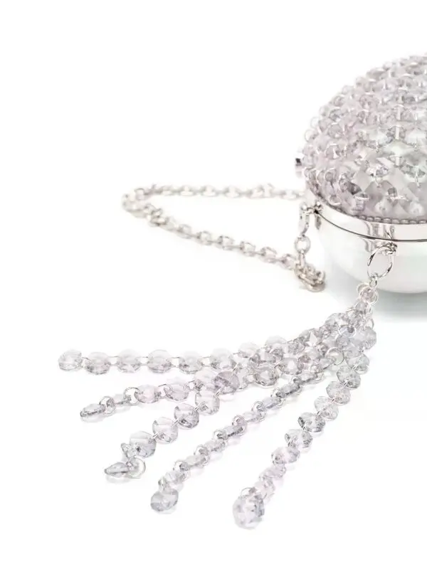 SELF-PORTRAIT Oval Crystal-chain Clutch Bag