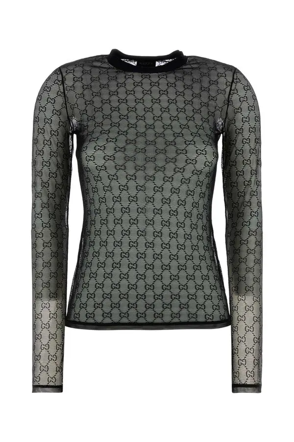 Gucci Mesh Monogram Top - Black