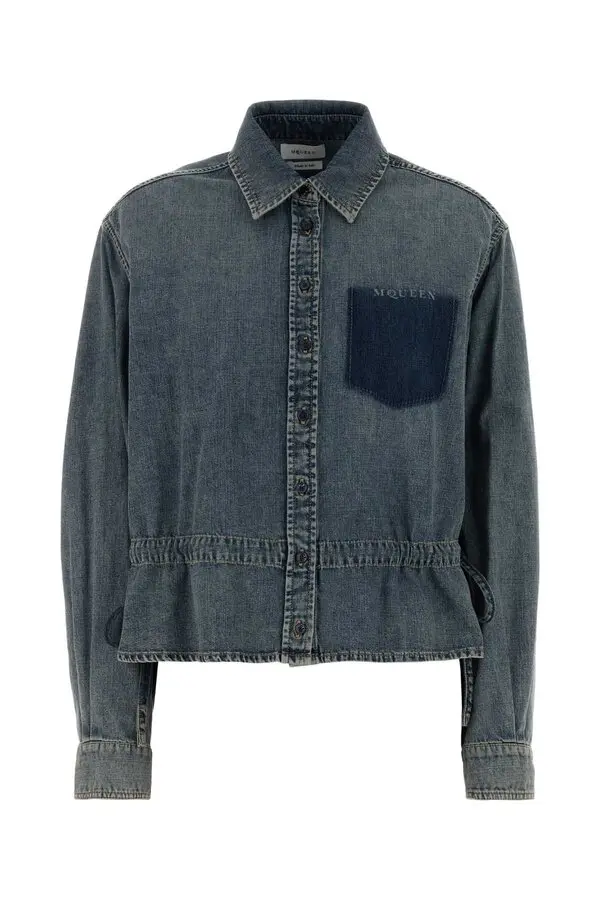 Alexander McQueen Cotton Denim Shirt - Blue