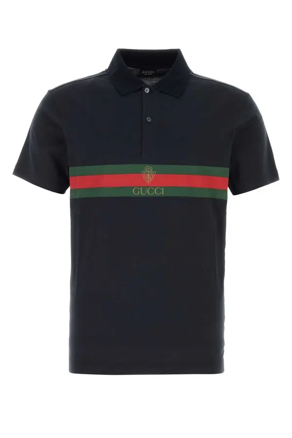 Gucci Black Cotton Polo Shirt