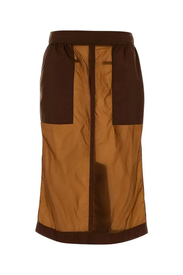 Saint Laurent Chocolate Nylon Skirt - Brown