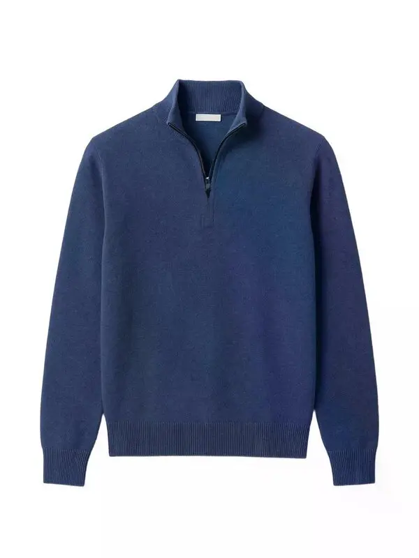 PIACENZA CASHMERE 1733 Cashmere Quarter-zip Sweatshirt - Blue