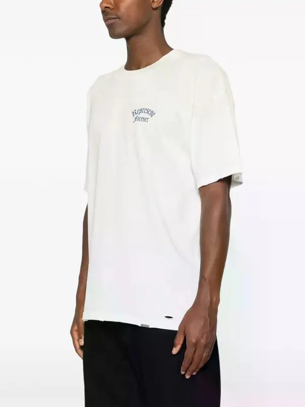 REPRESENT Duality Logo-print Distressed Cotton T-shirt