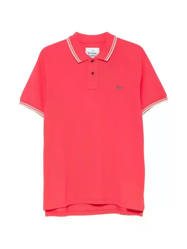 VIVIENNE WESTWOOD Classic Embroidered-detail Cotton Polo Shirt - Pink