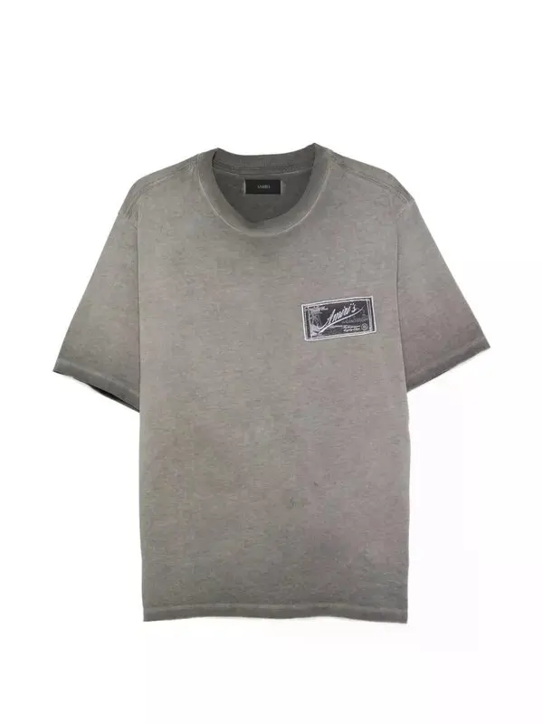 Amiri Faded Logo-patch Cotton T-shirt - Grey