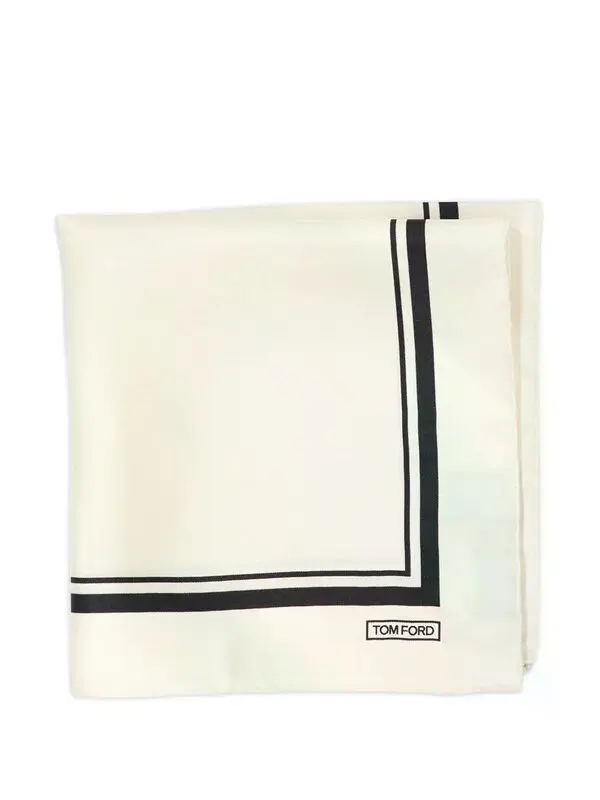 TOM FORD Silk Frame Pocket Square - Neutrals