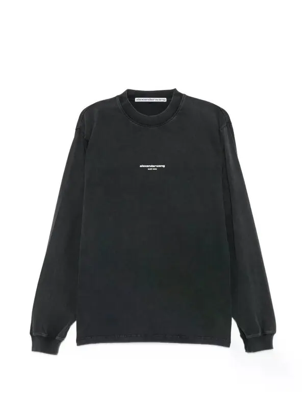 Alexander Wang Logo-print Long-sleeve T-shirt - Black