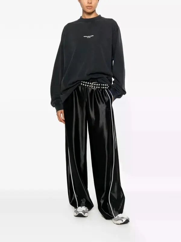 Alexander Wang Logo-print Long-sleeve T-shirt - Black