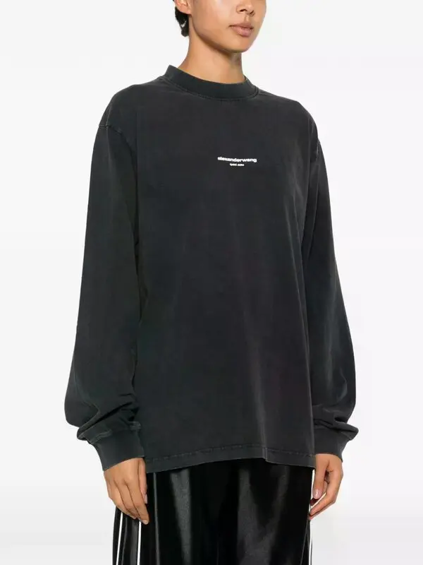 Alexander Wang Logo-print Long-sleeve T-shirt - Black