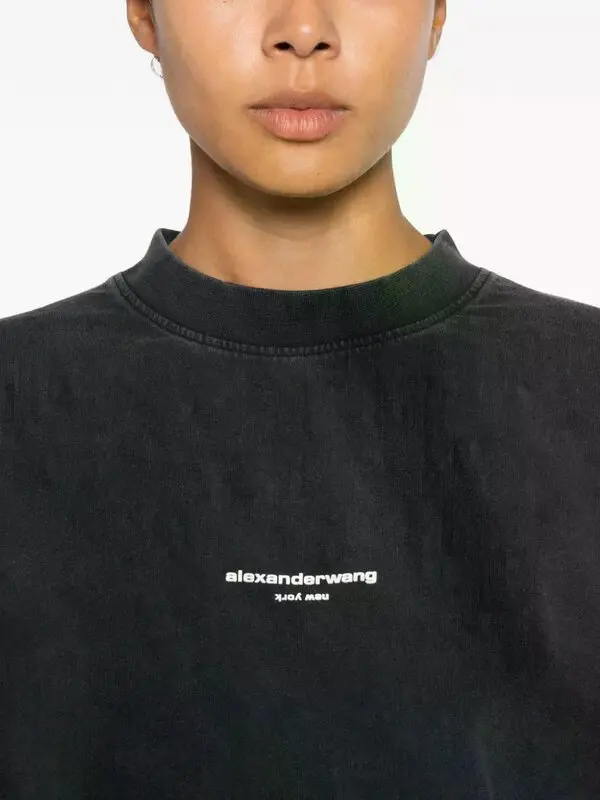 Alexander Wang Logo-print Long-sleeve T-shirt - Black