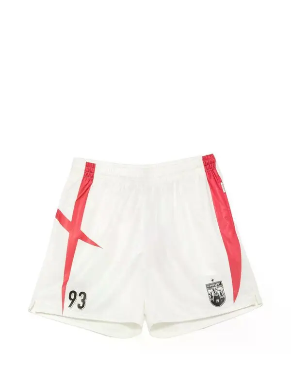 REPRESENT Spike Logo-patch Panelled Shorts - White