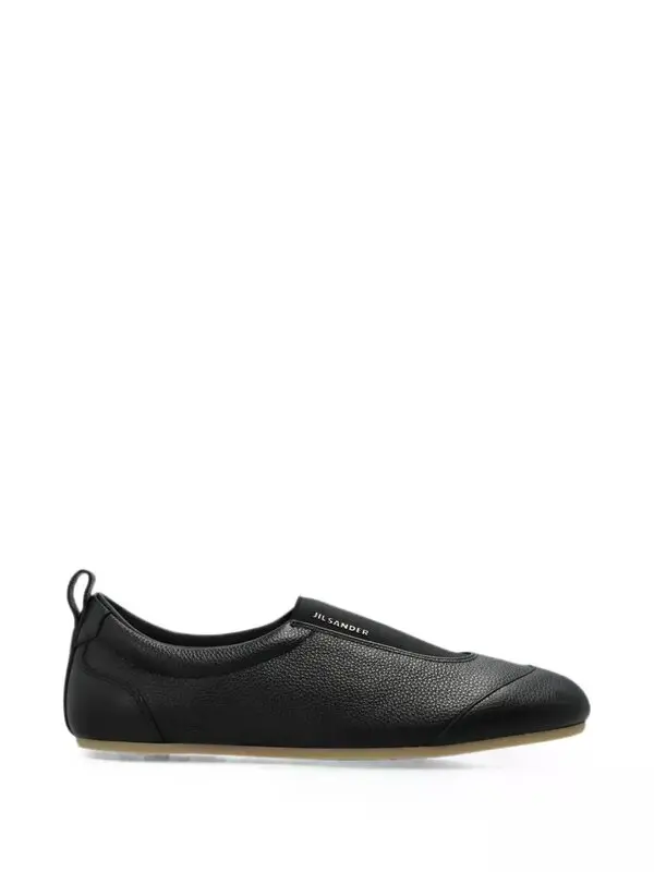 JIL SANDER Etage Grainy Leather Slip-on Sneakers - Black