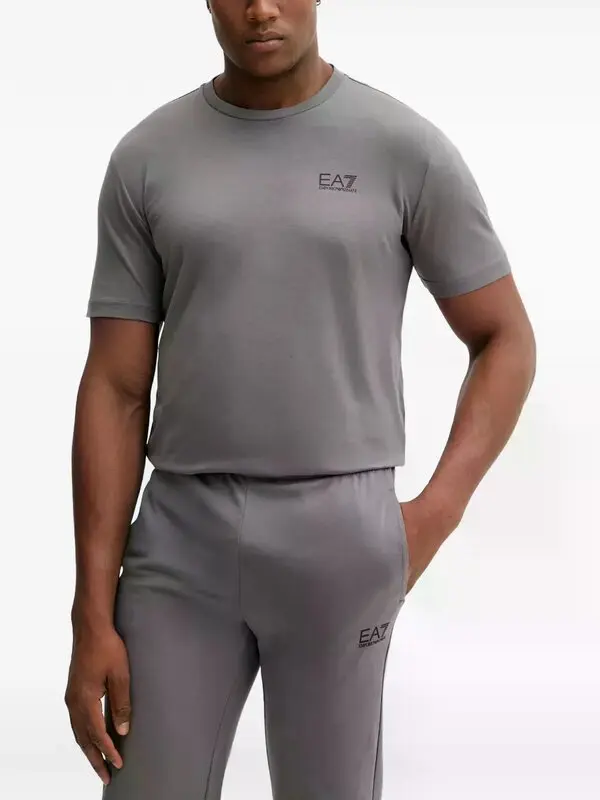 EA7 Logo-print Short-sleeve T-shirt - Grey