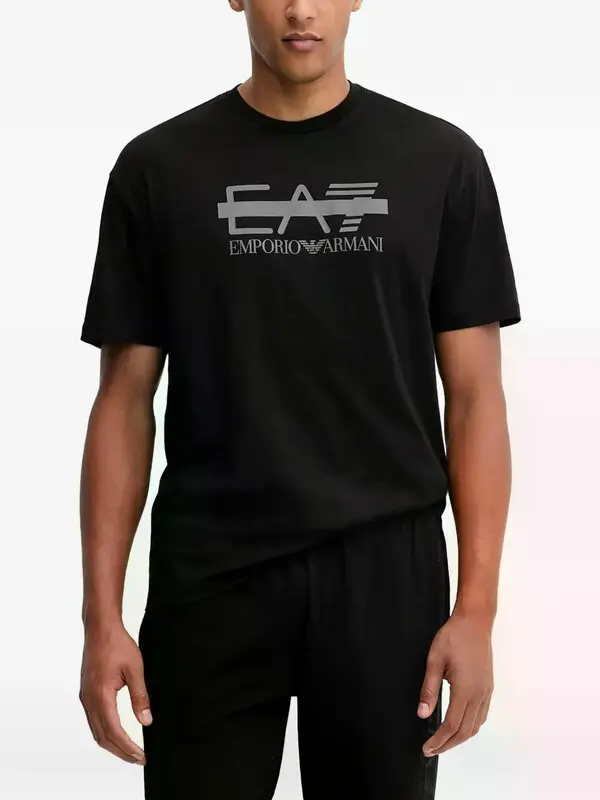 EA7 Logo-print Short-sleeve T-shirt - Black