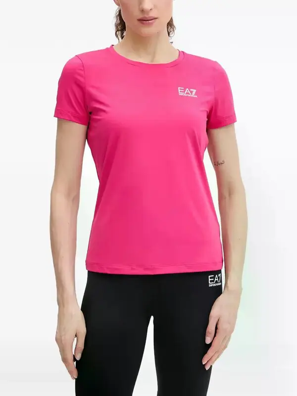 EA7 Logo Print Short Sleeve T-shirt - Pink