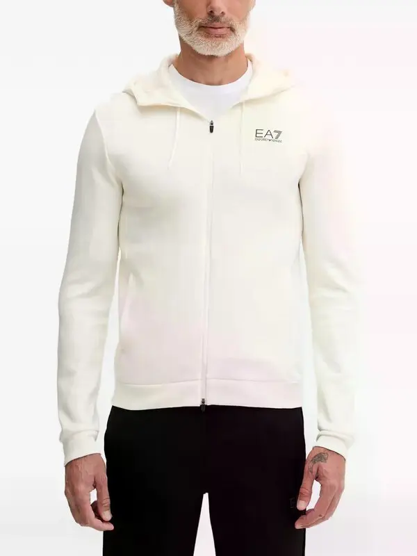 EA7 Logo-print Zip-up Hoodie