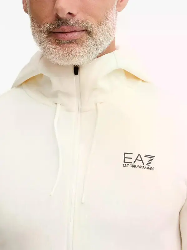 EA7 Logo-print Zip-up Hoodie