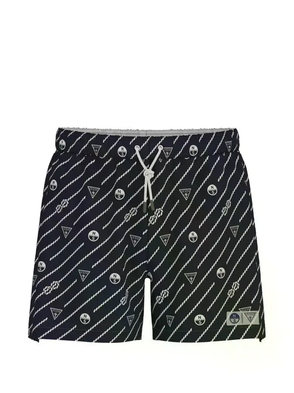 Guess North Sails Rope-motif Swim Shorts - Black