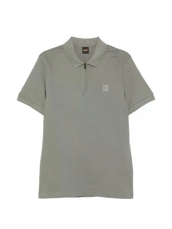 BOSS Zip Polo Shirt - Green