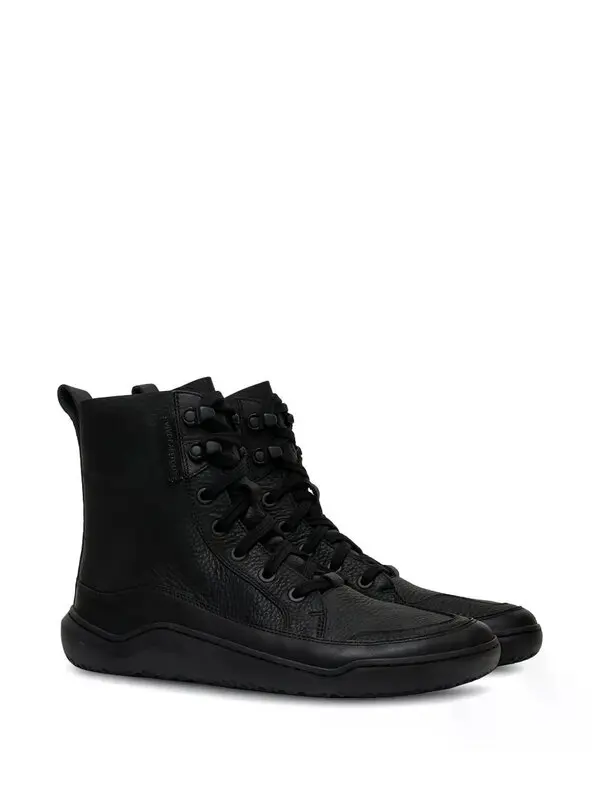 VIVOBAREFOOT Gobi Grained Lace-up Boots - Black