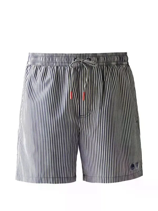 Guess Vertical Stripe Drawstring Swim Shorts - Blue