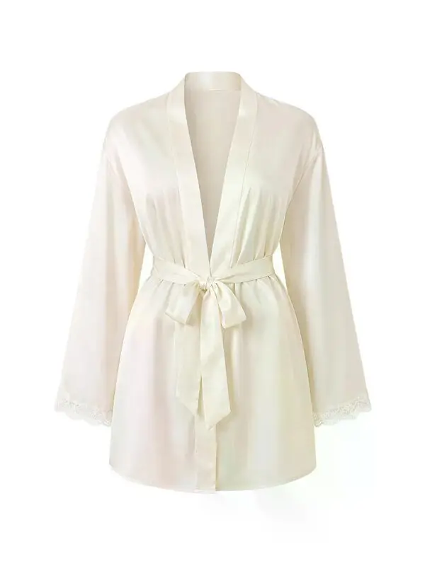 Guess Lace Trim Dressing Gown - Neutrals