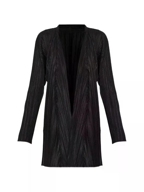 Issey Miyake Pleated Cardigan-coat - Black