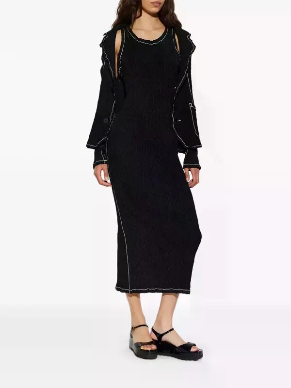 Issey Miyake Wavelet Ensemble Midi Dress