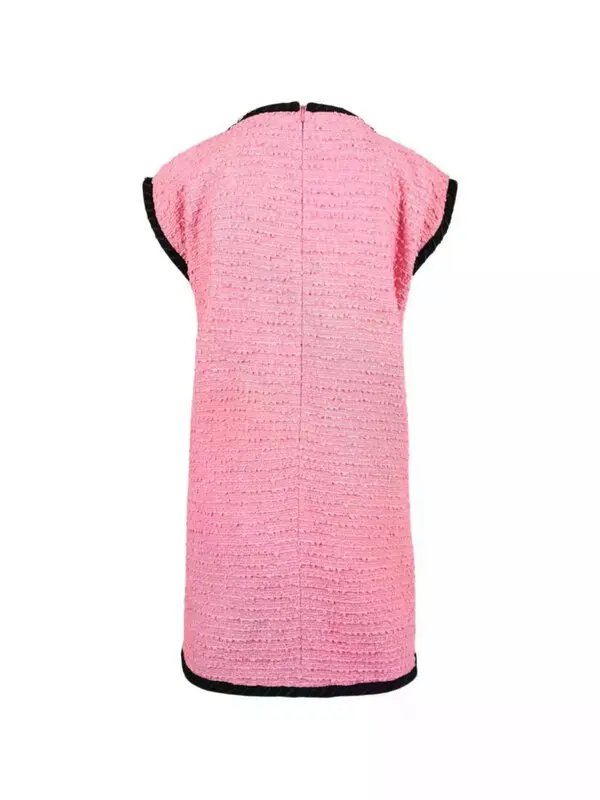 Gucci Embroidered-trim Tweed Dress - Pink