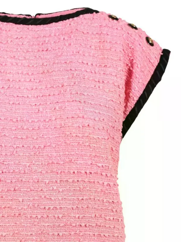 Gucci Embroidered-trim Tweed Dress
