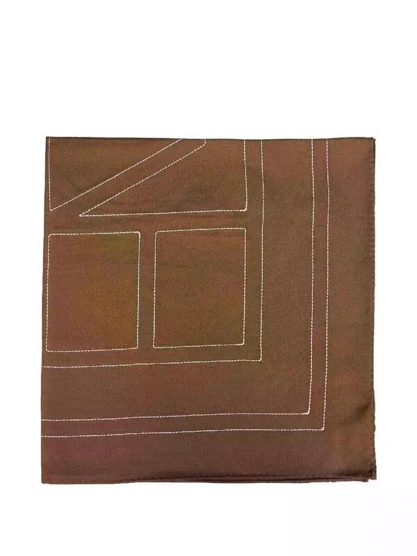 TOTEME Monogram-embroidered Silk Scarf