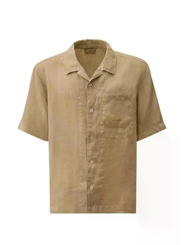 C.P. COMPANY Logo-embroidered Cotton Shirt - Neutrals