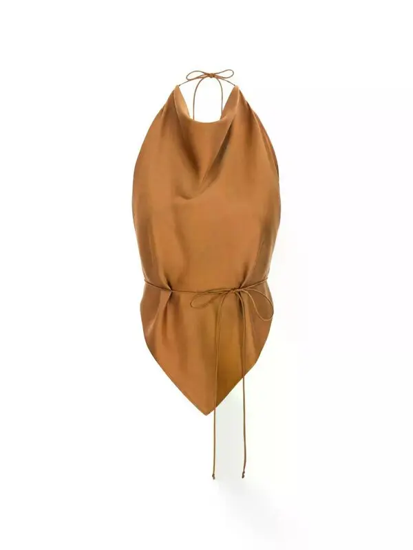 MANURI Thea Silk Halterneck Top