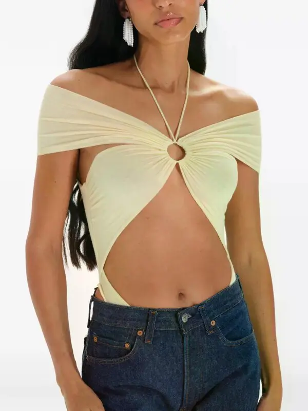 MANURI Eleni Off-shoulder Bodysuit With Cut-out Detail