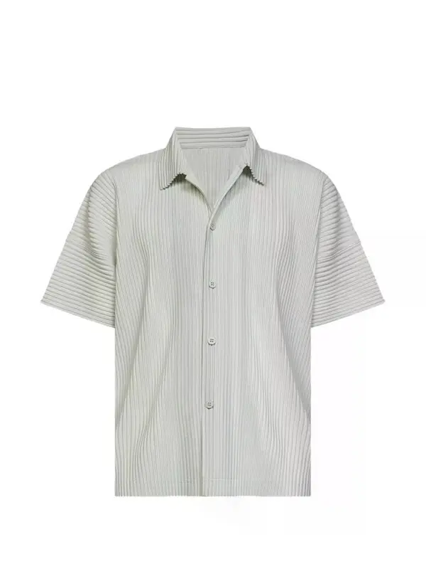 Issey Miyake Pleated Short-sleeve Shirt - Grey