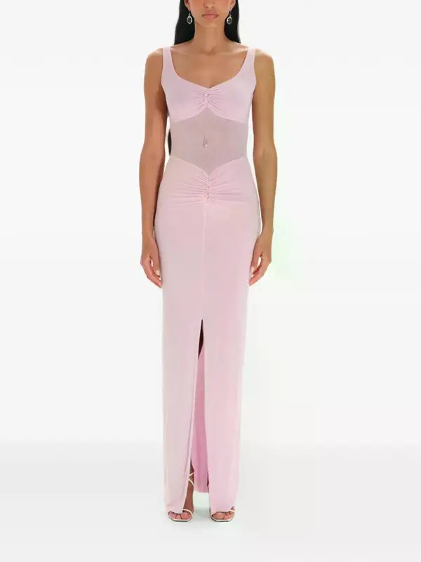 MANURI Kristen Bead-detail Maxi Dress - Pink