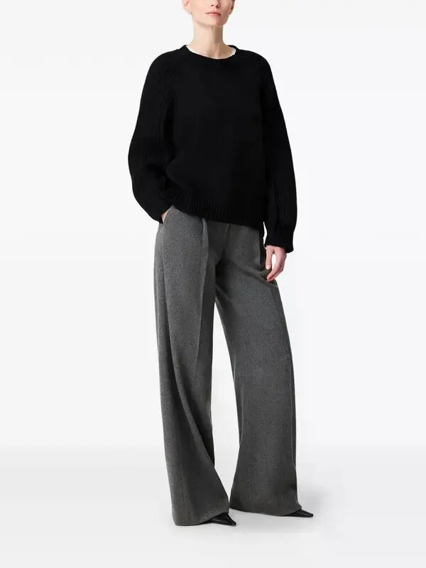 Another Tomorrow Ribbed Knit Raglan Sleeve Sweater