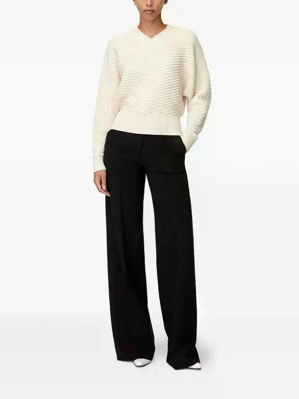 Another Tomorrow Ribbed-knit Dolman-sleeve Sweater