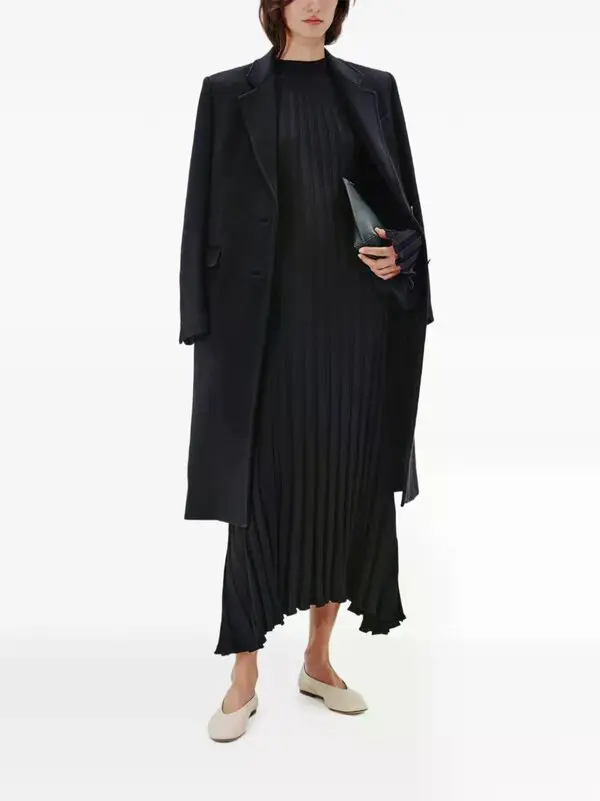 Another Tomorrow Long Ribbed-knit Flared Dress