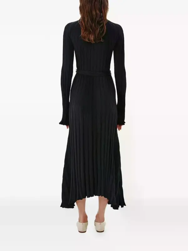 Another Tomorrow Long Ribbed-knit Flared Dress