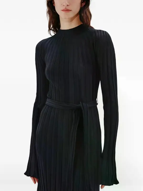 Another Tomorrow Long Ribbed-knit Flared Dress