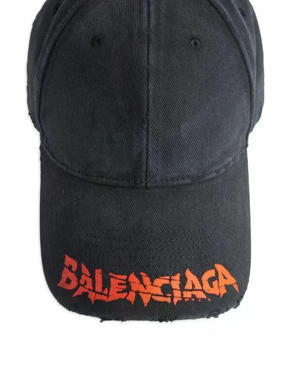 Balenciaga Logo-print Distressed Baseball Cap