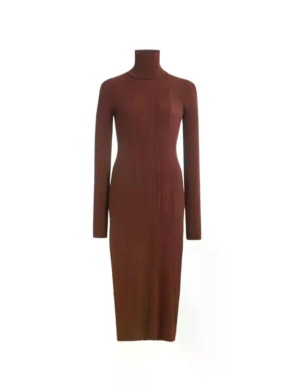 Another Tomorrow Ribbed Knit Turtleneck Dress