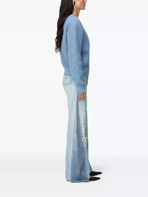 Another Tomorrow Ribbed Knit Cashmere Sweater