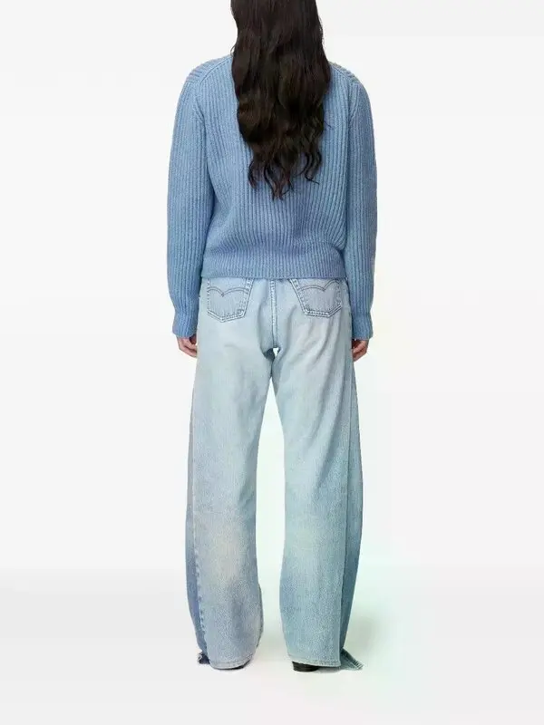 Another Tomorrow Ribbed Knit Cashmere Sweater