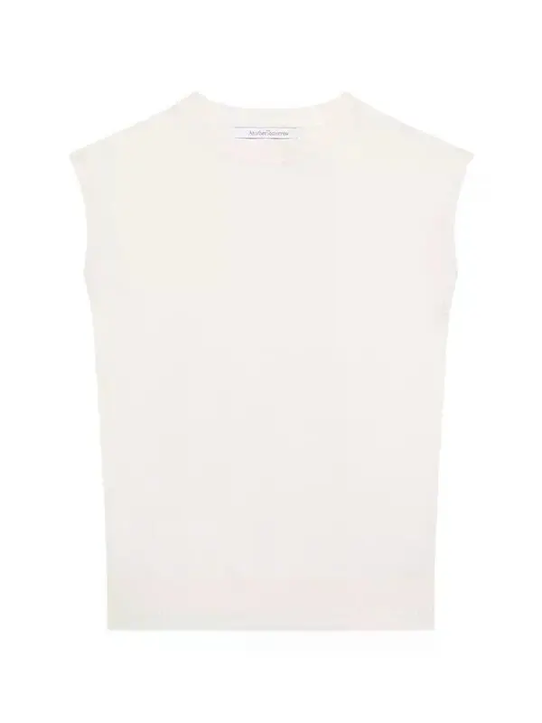 Another Tomorrow Featherweight Shell Sleeveless Sweater
