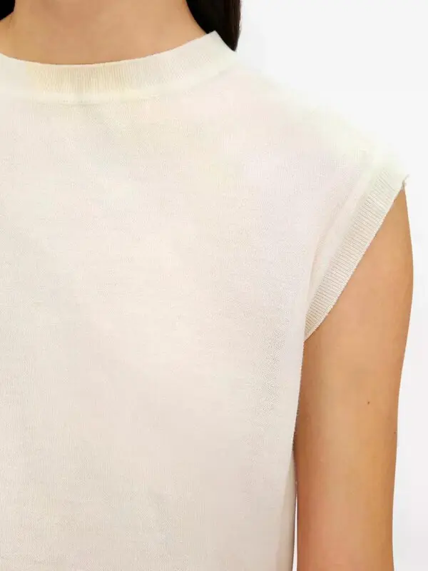 Another Tomorrow Featherweight Shell Sleeveless Sweater
